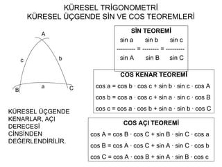Küresel tri̇gonometri̇ | PPT