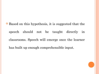 Kreshen's theory on language acquisition | PPT