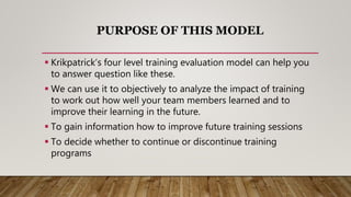 Krickpatrick basic level of evaluation | PPT