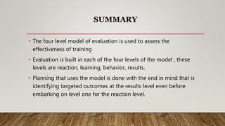 Krickpatrick basic level of evaluation | PPT