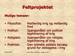 Jacob Joensen: Krigens Etik | PPT