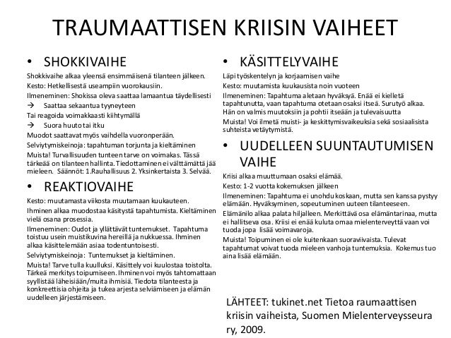 Kriisitilanteiden kohtaaminen työssä