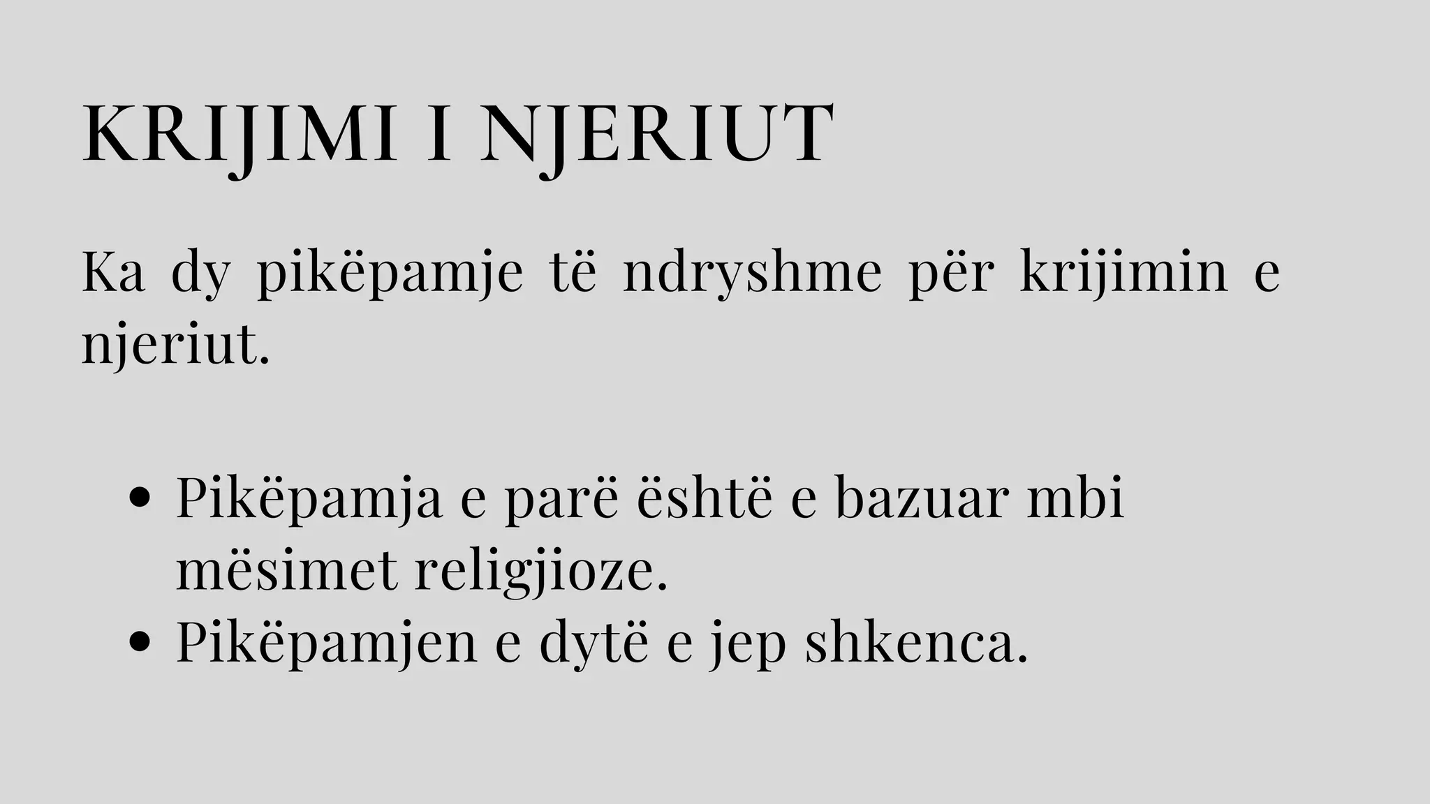 Krijimi i Njeriut | PPT