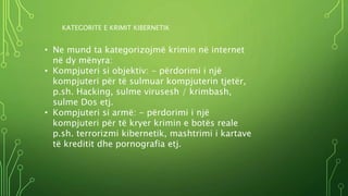 Detyre Kursi - Siguria ndaj Krimit Kibernetik | PPTX
