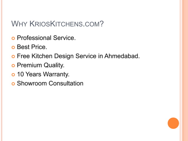 Krios kitchens Modular kitchen design | PPTX | Household Supplies ...
