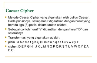 5 Macam Metode Dasar Kriptografi | PPT