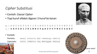 Kriptografi Klasik belajar kriptografi mudah | PPTX