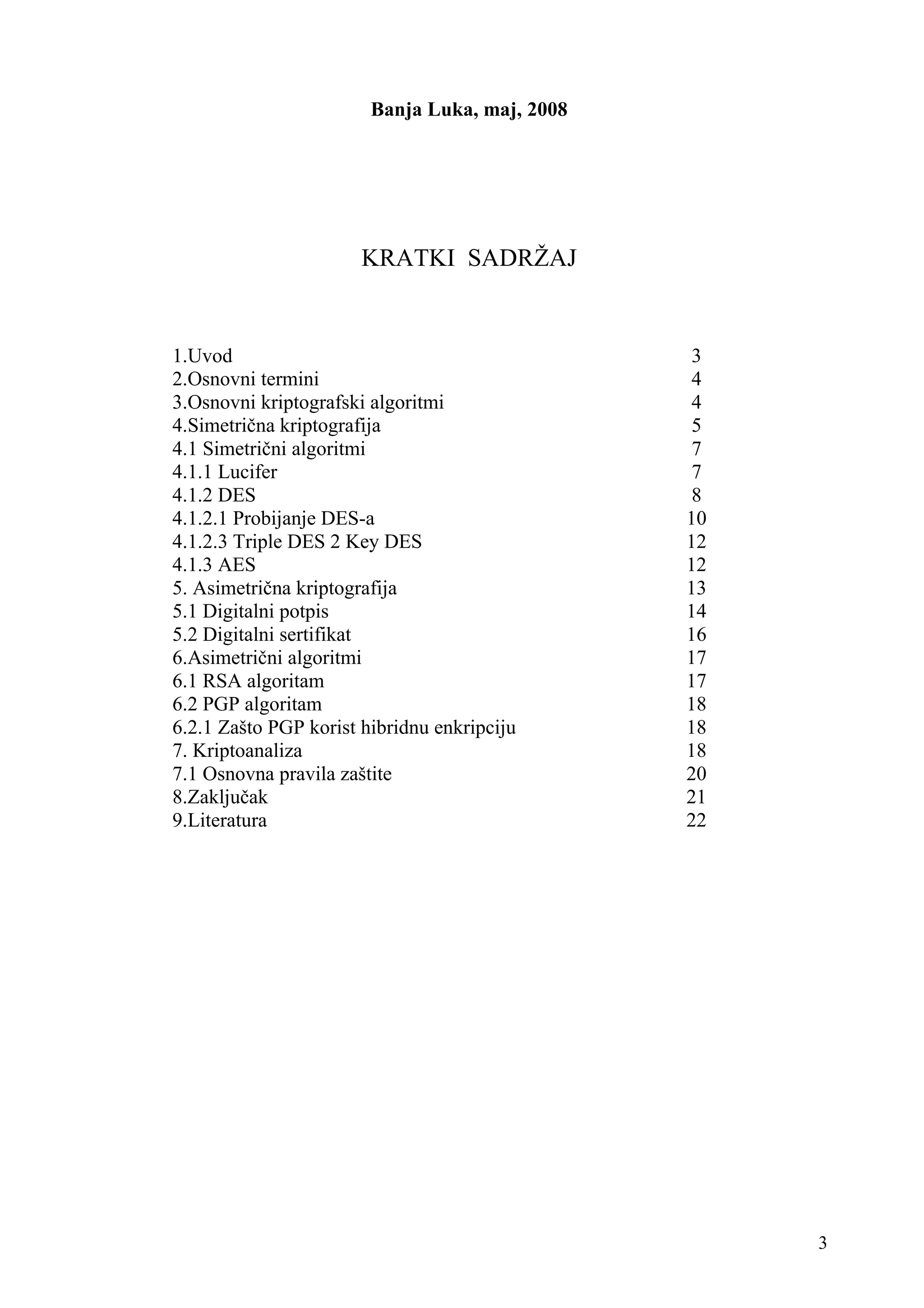Kriptografija simetricni i asimetricni algoritmi | DOC