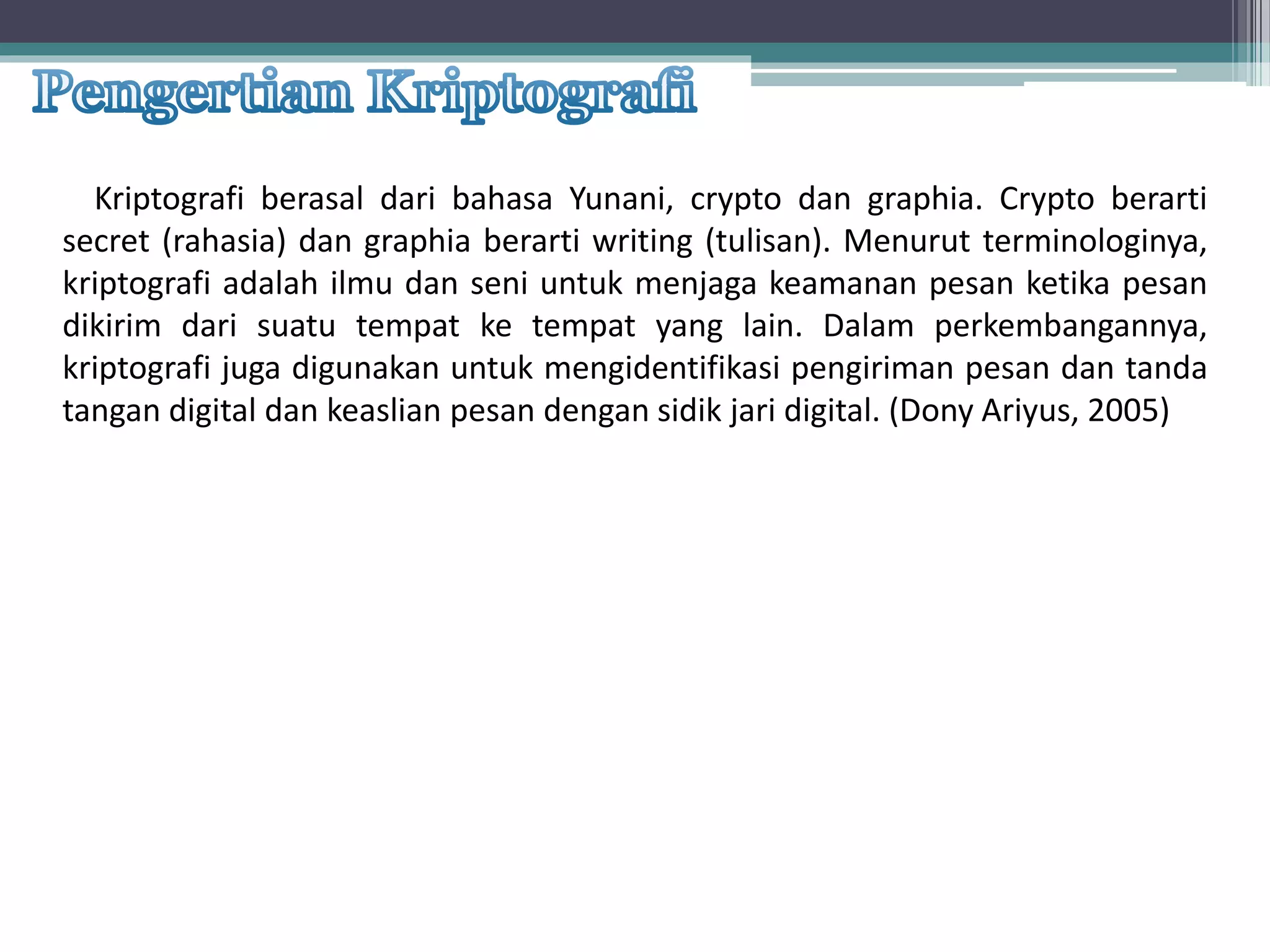 Kriptografi modern | PPTX