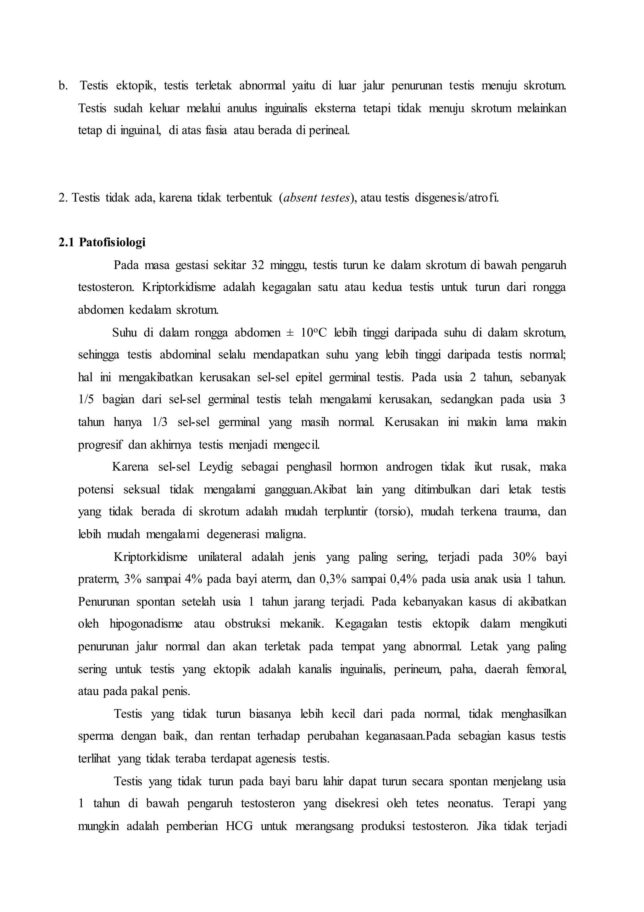 Kriptorkidisme | DOCX