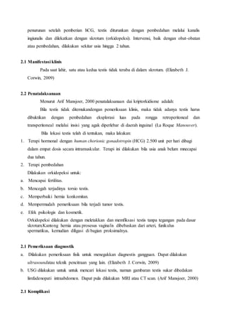 Kriptorkidisme | DOCX