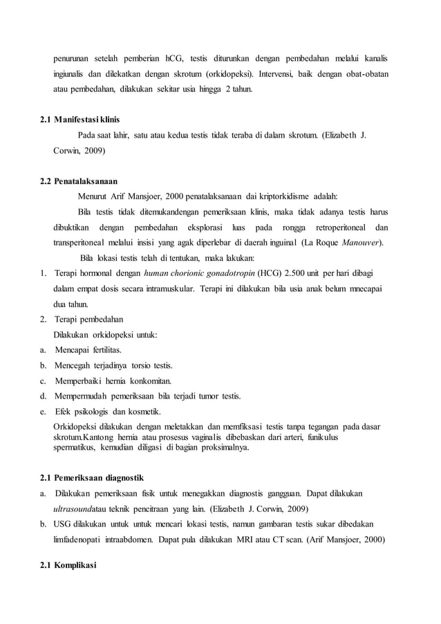 Kriptorkidisme | DOCX