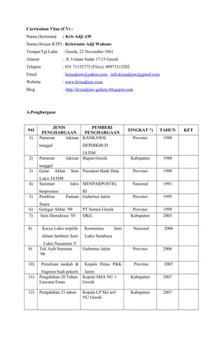 Kris adji aw curriculum vitae | PDF