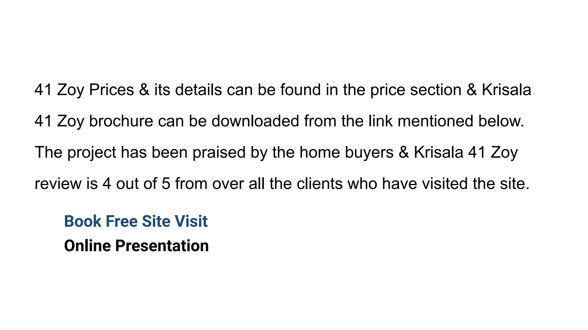 Krisala 41 Zoy Hinjewadi - Virtual Tour, Pricing, Pros & Cons | PDF
