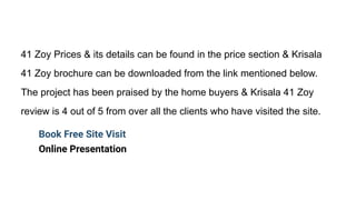Krisala 41 Zoy Hinjewadi - Virtual Tour, Pricing, Pros & Cons | PDF