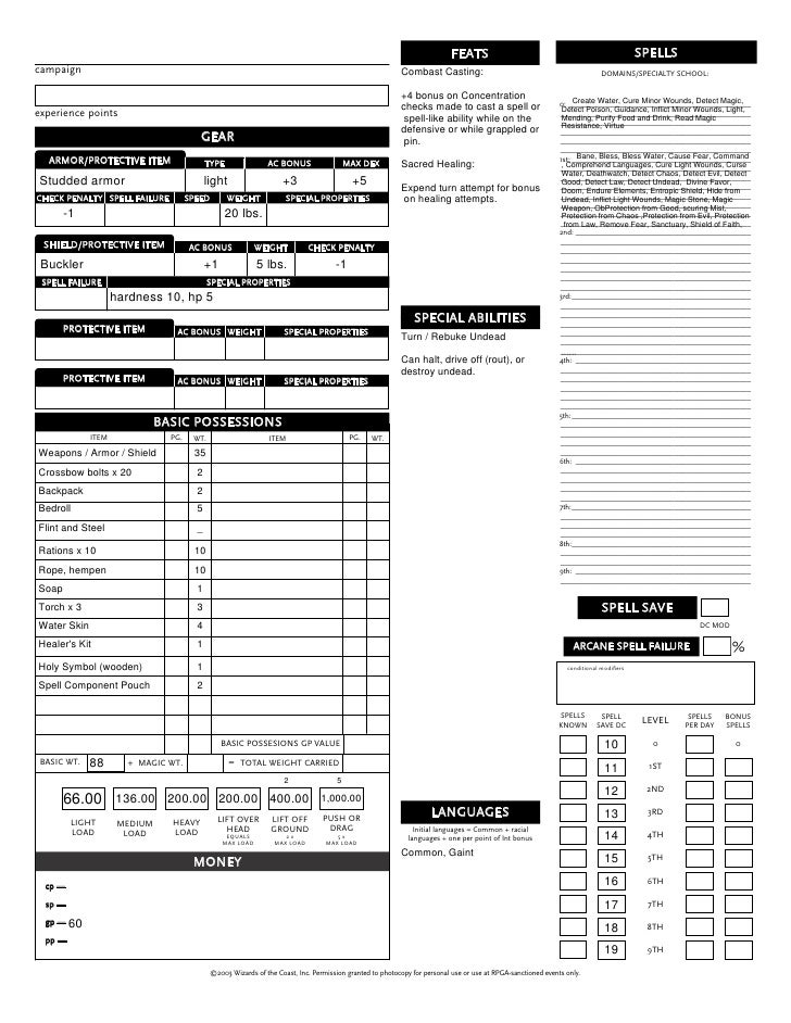 D D Fillable Form Inventory Sheet - Printable Forms Free Online