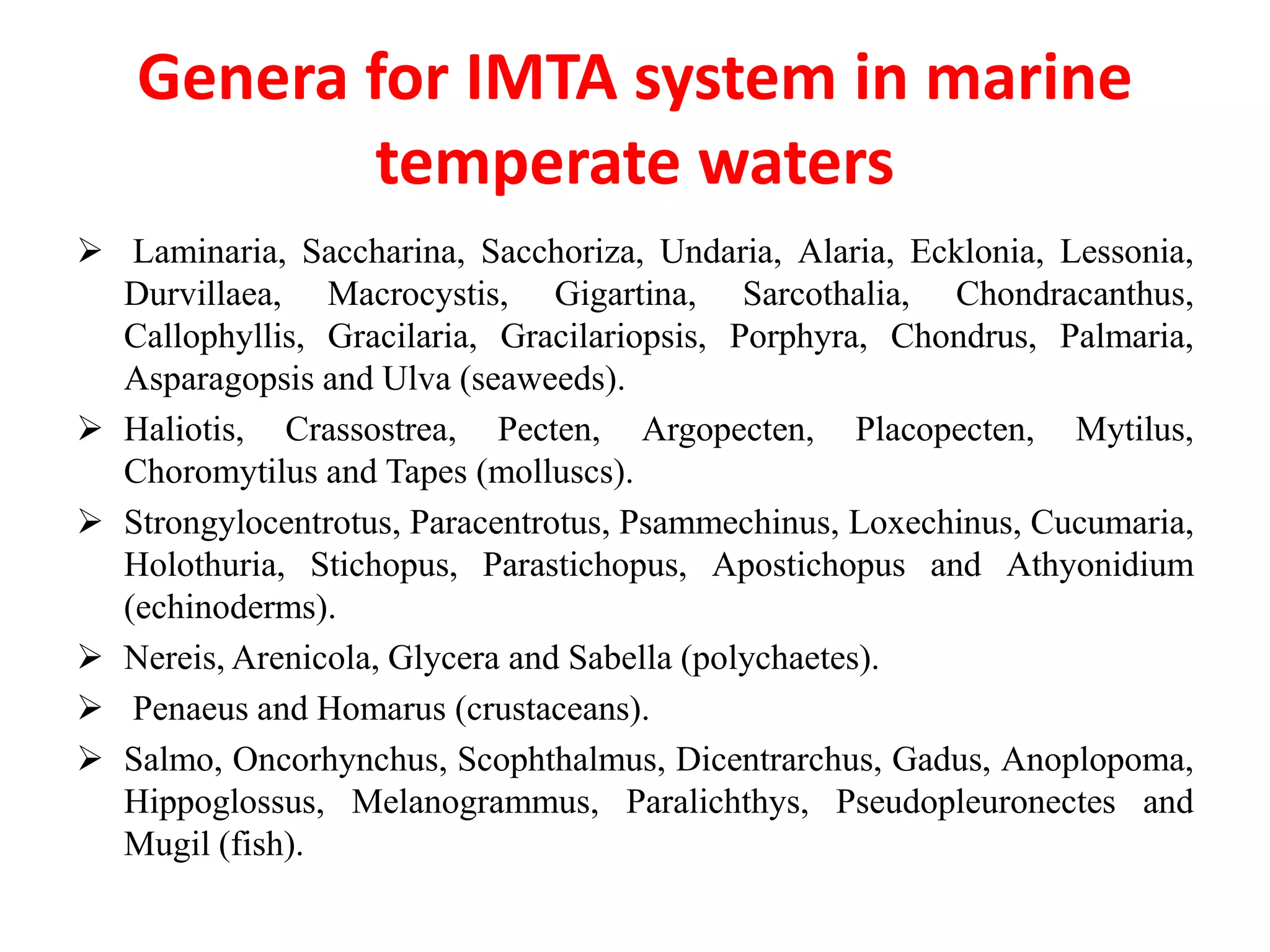INTEGRATED MULTI TROPHIC AQUACULTURE (IMTA) | PPTX