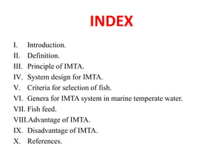 INTEGRATED MULTI TROPHIC AQUACULTURE (IMTA) | PPTX