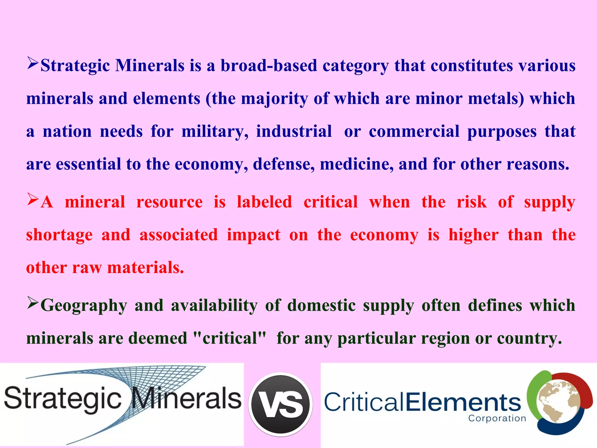 ENERGY CRITICAL ELEMENTS WITH A SPECIAL EMPHASIS ON REE EXPLORATION | PPT