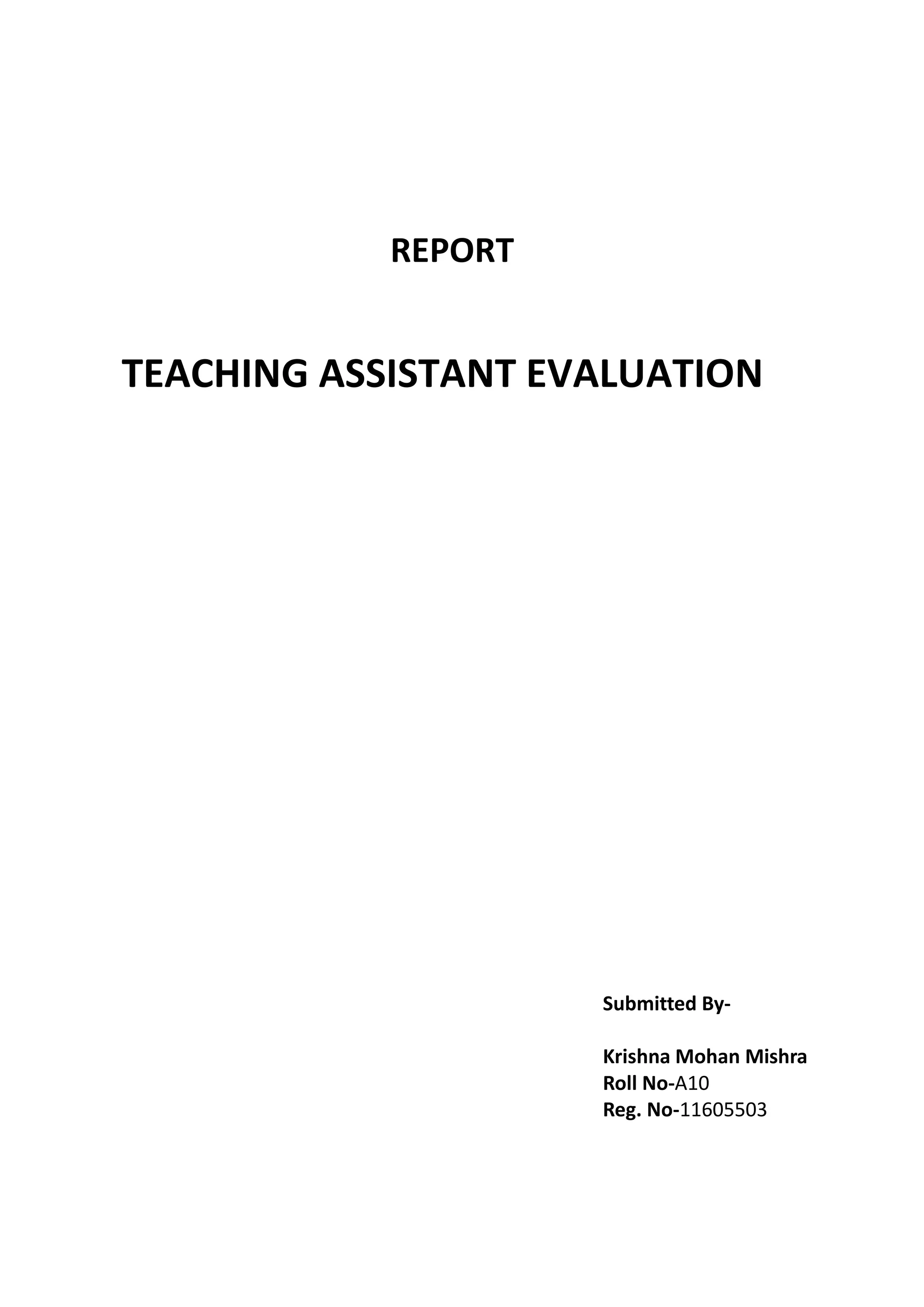 Teaching Assistant Evaluation | PDF