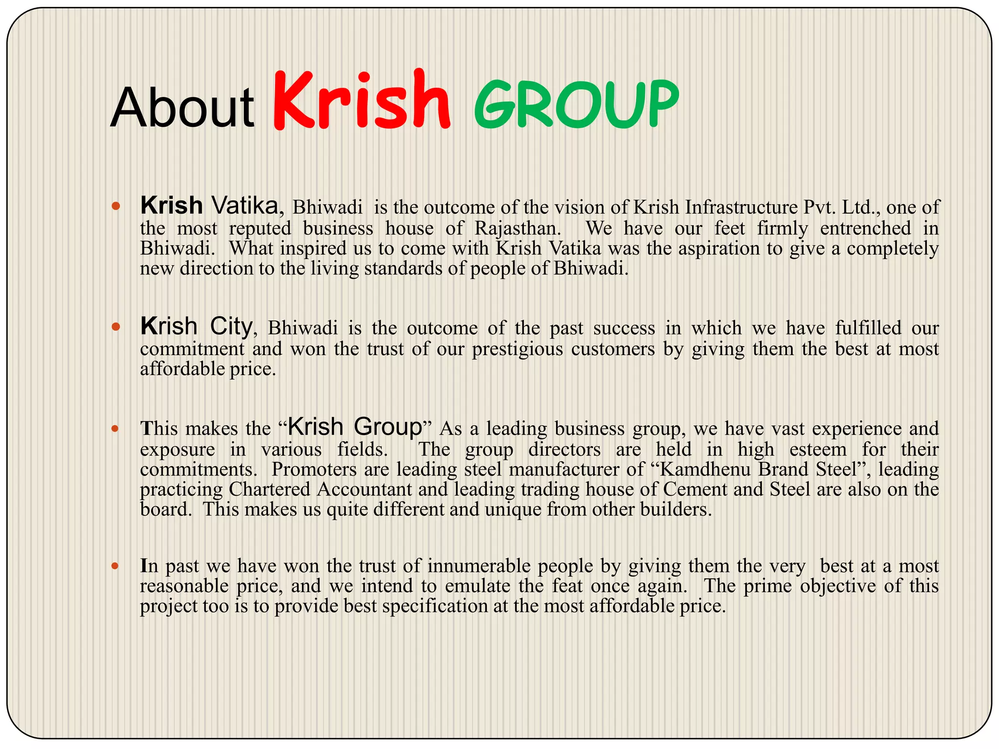 Krish Harmony Bhiwadi | PPTX