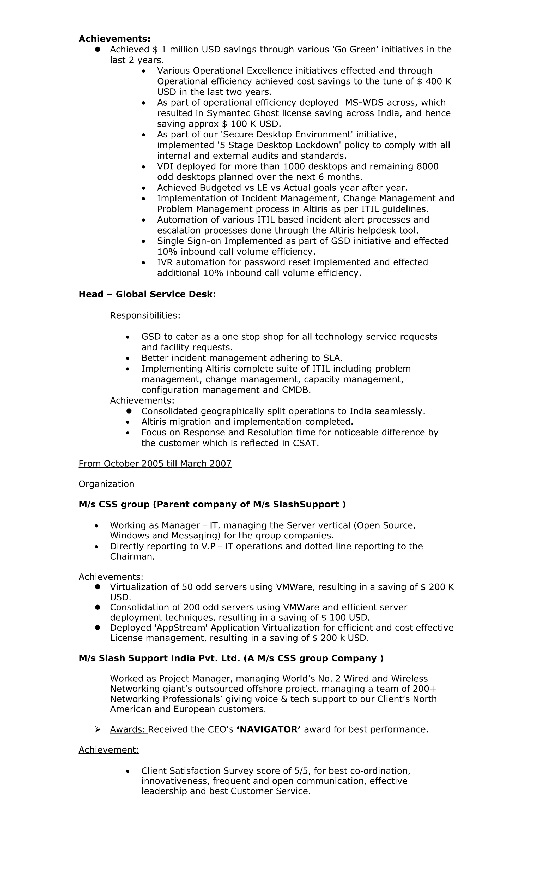 IT Head - Resume | DOC