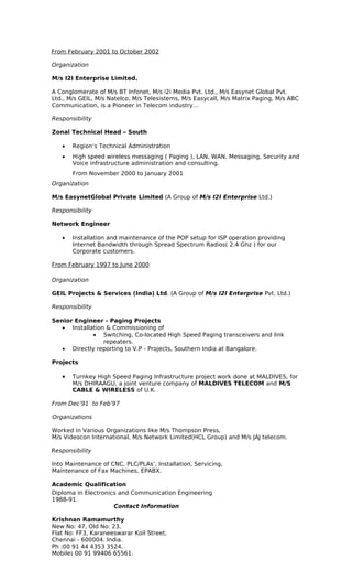 IT Head - Resume | DOC | Business Utilities | Business