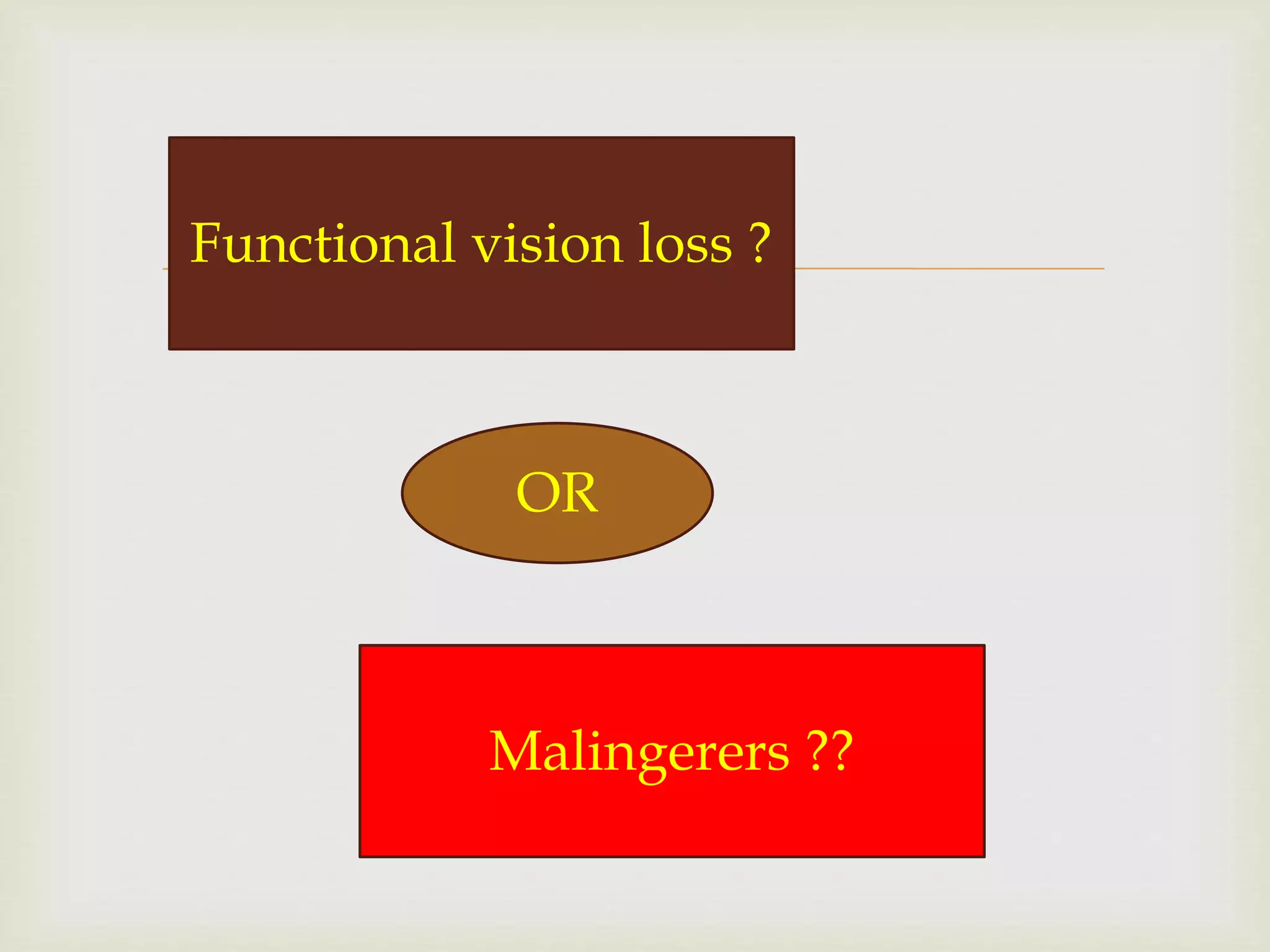 Functional vision loss - Differentiating functional vision loss from ...