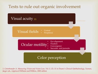 Functional vision loss - Differentiating functional vision loss from ...