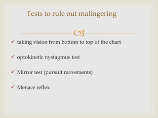 Functional vision loss - Differentiating functional vision loss from ...