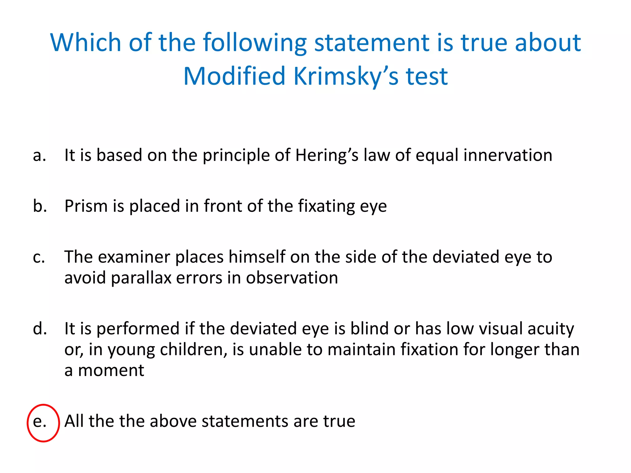 Special tests for sensory and motor anomalies | PPTX | Eye and Vision ...