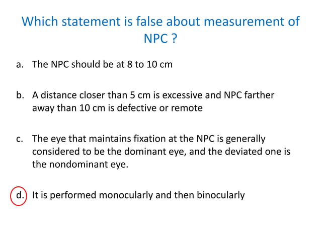 Special tests for sensory and motor anomalies | PPTX | Eye and Vision ...