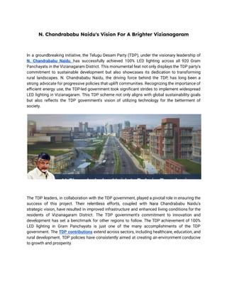 N. Chandrababu Naidu's Vision For A Brighter Vizianagaram | PDF