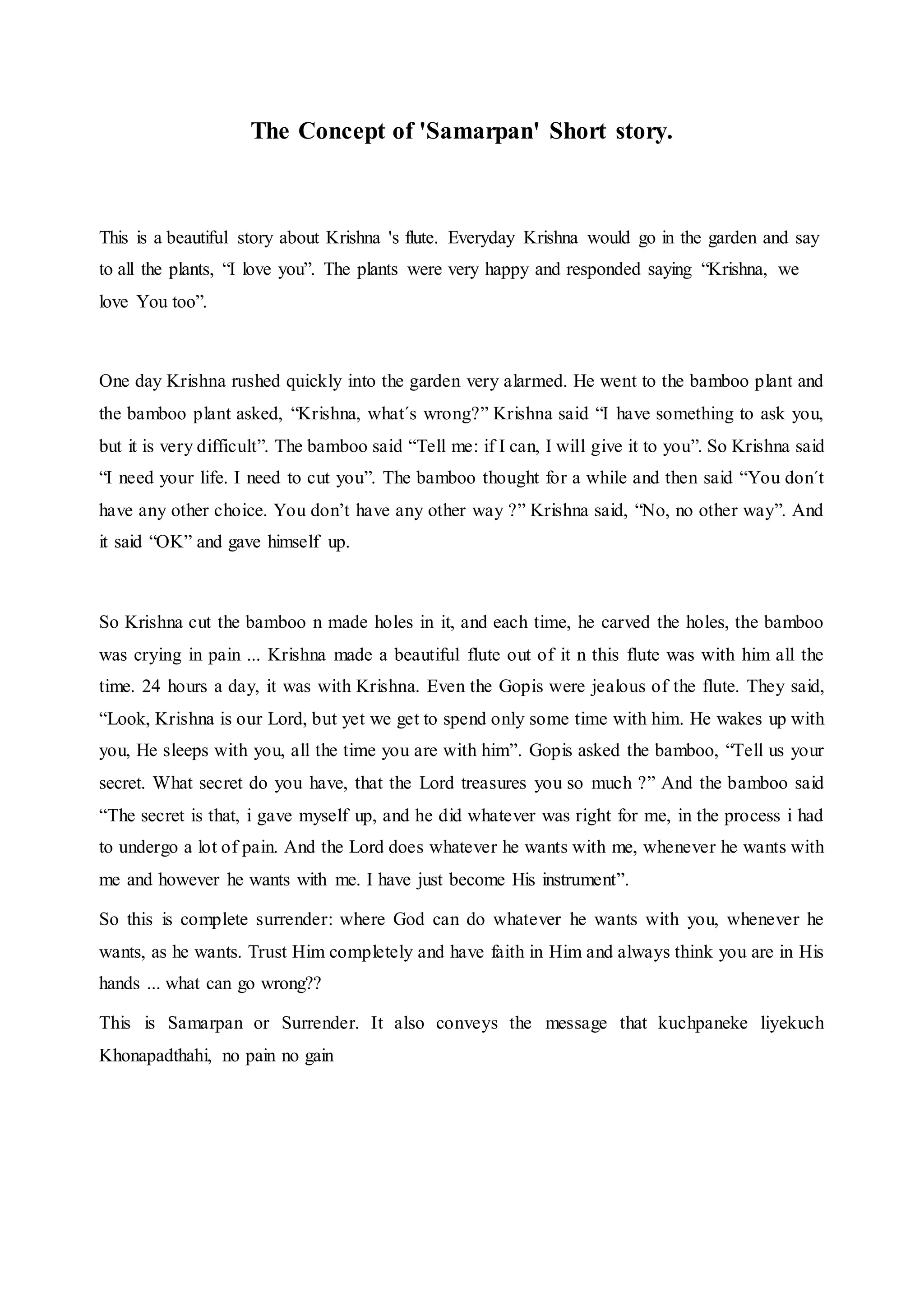 Krishna and flute | DOCX