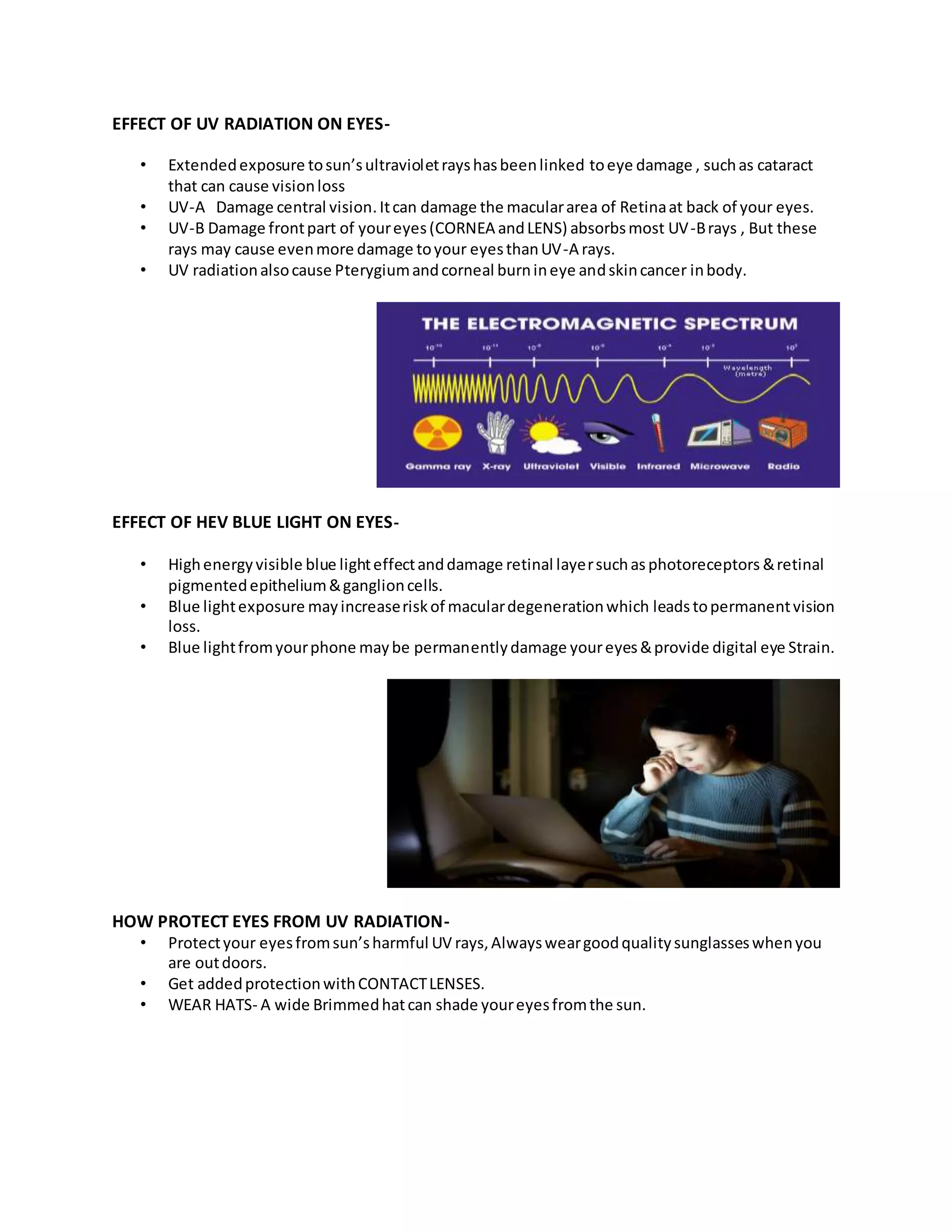 Protect your eyes from UV radiation & Blue Light | DOCX