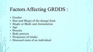 Gastro Retentive Drug Delivery System | PPTX