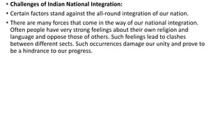 National integration in india | PPTX