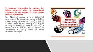 National integration in india | PPTX
