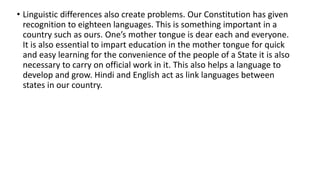 National integration in india | PPTX