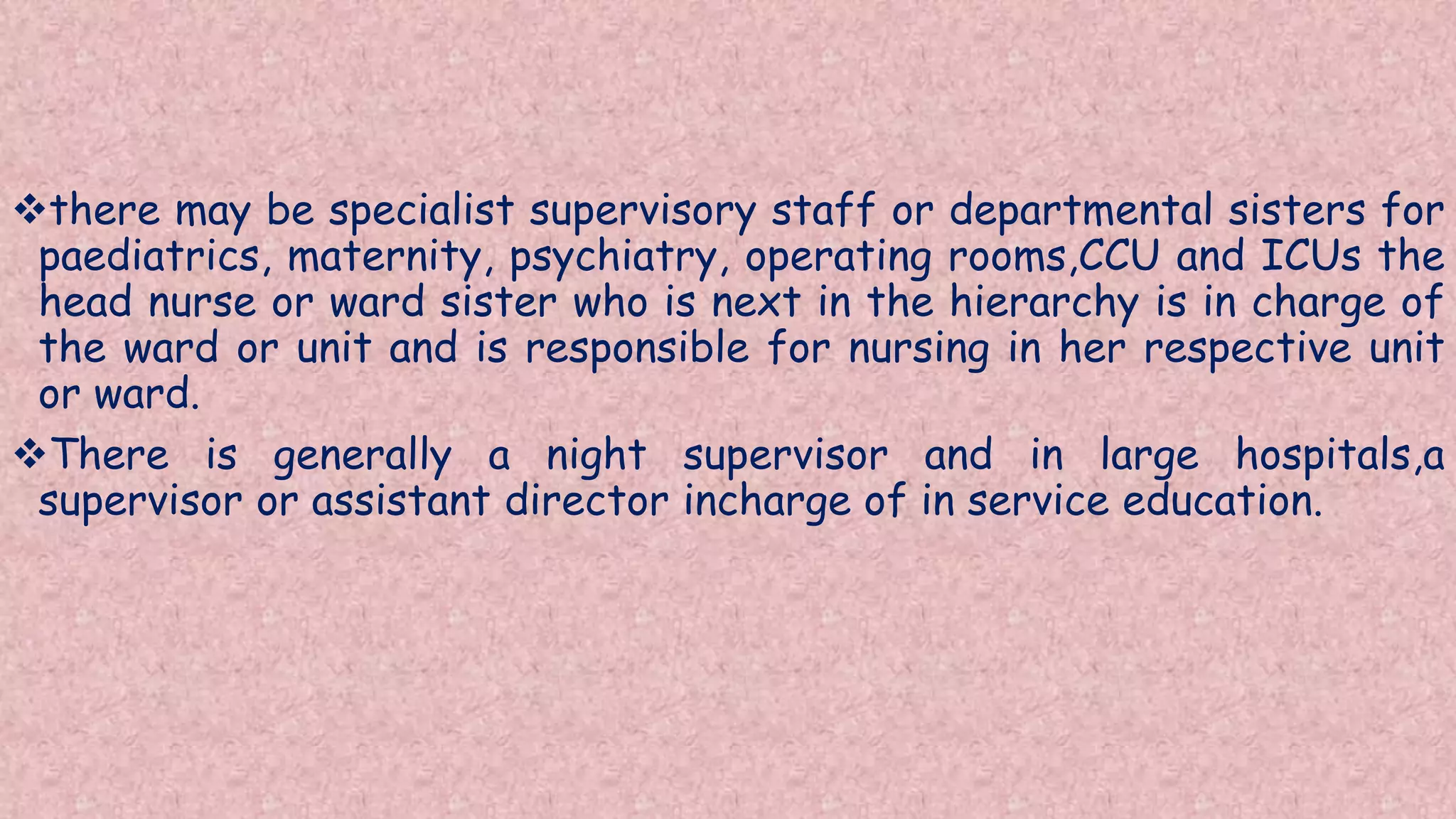 organization and functions of nursing services presentation | PPTX