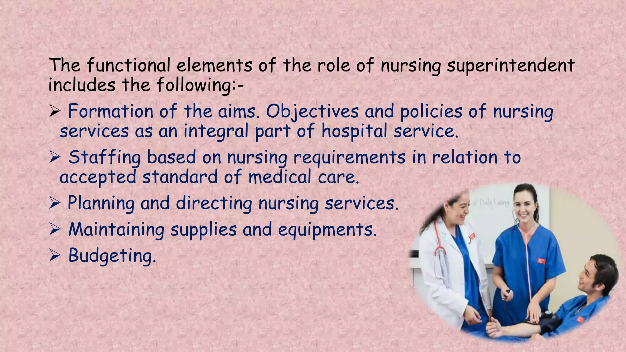 organization and functions of nursing services presentation | PPTX