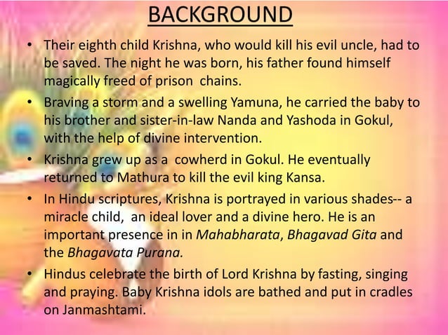 krishna janmashtmi.pptx | Hinduism | Religion & Spirituality