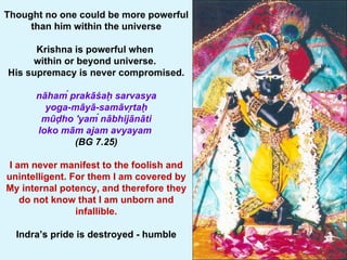 Krishna Leela Series Part 28 Prayers Of Indra, The King Of Heaven | PPT