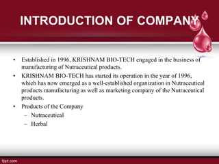 Krishnam biotech final ppt | PPTX