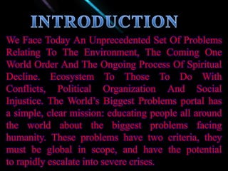 World's Biggest Problems | PPT