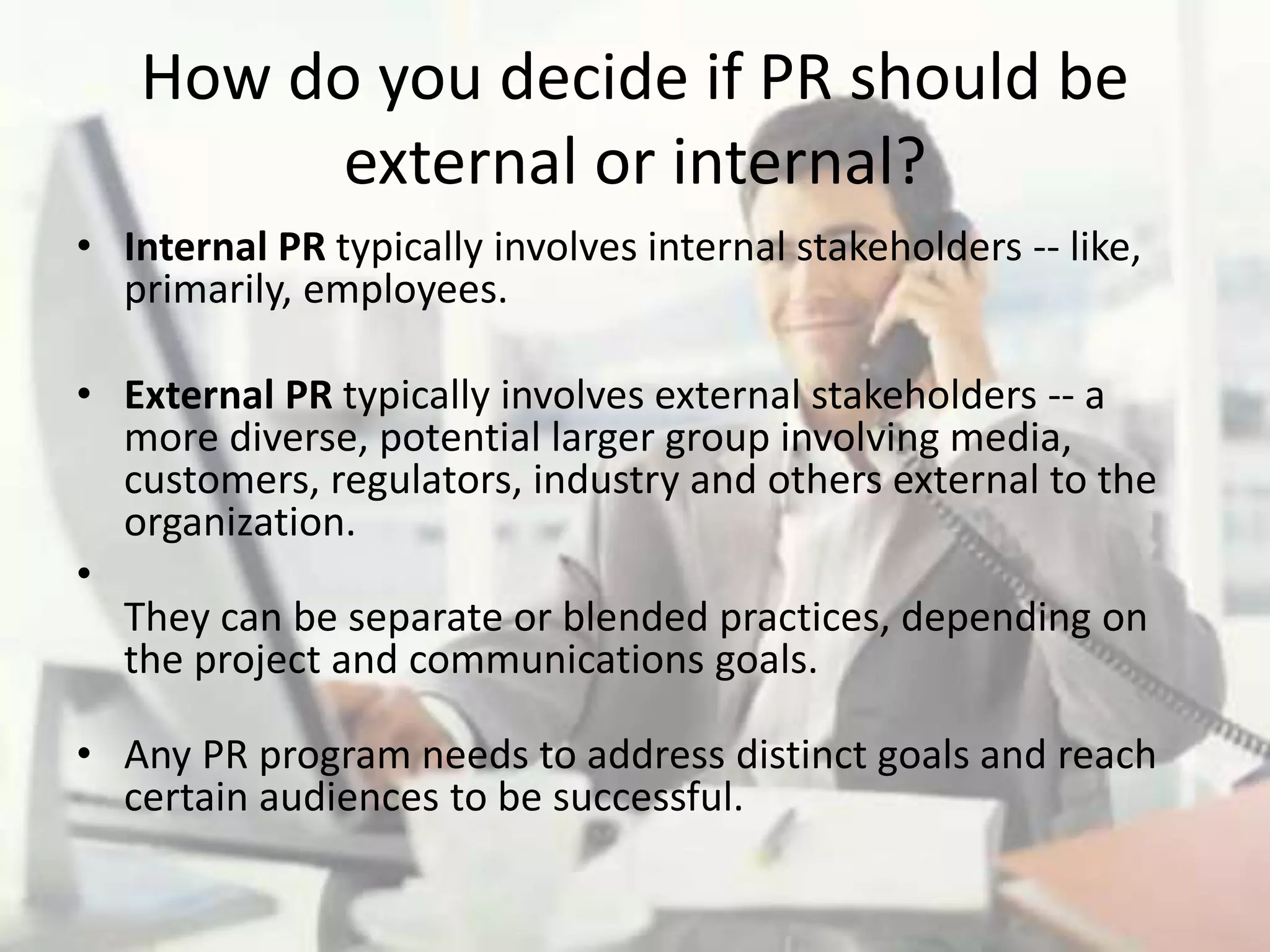 internal and external public relations | PPTX