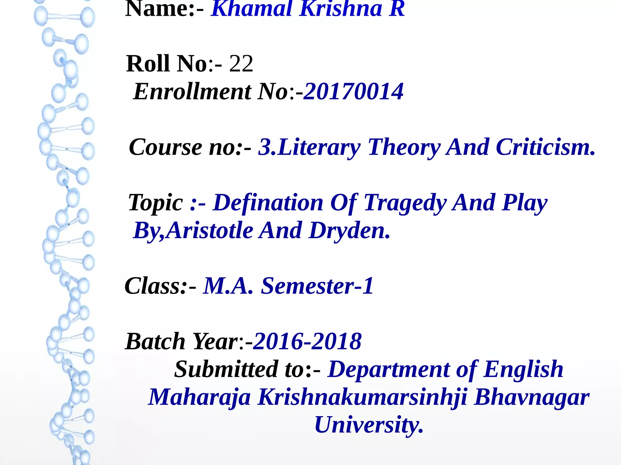 Krishna ppt-3- Literary Theory And Criticism | PPT