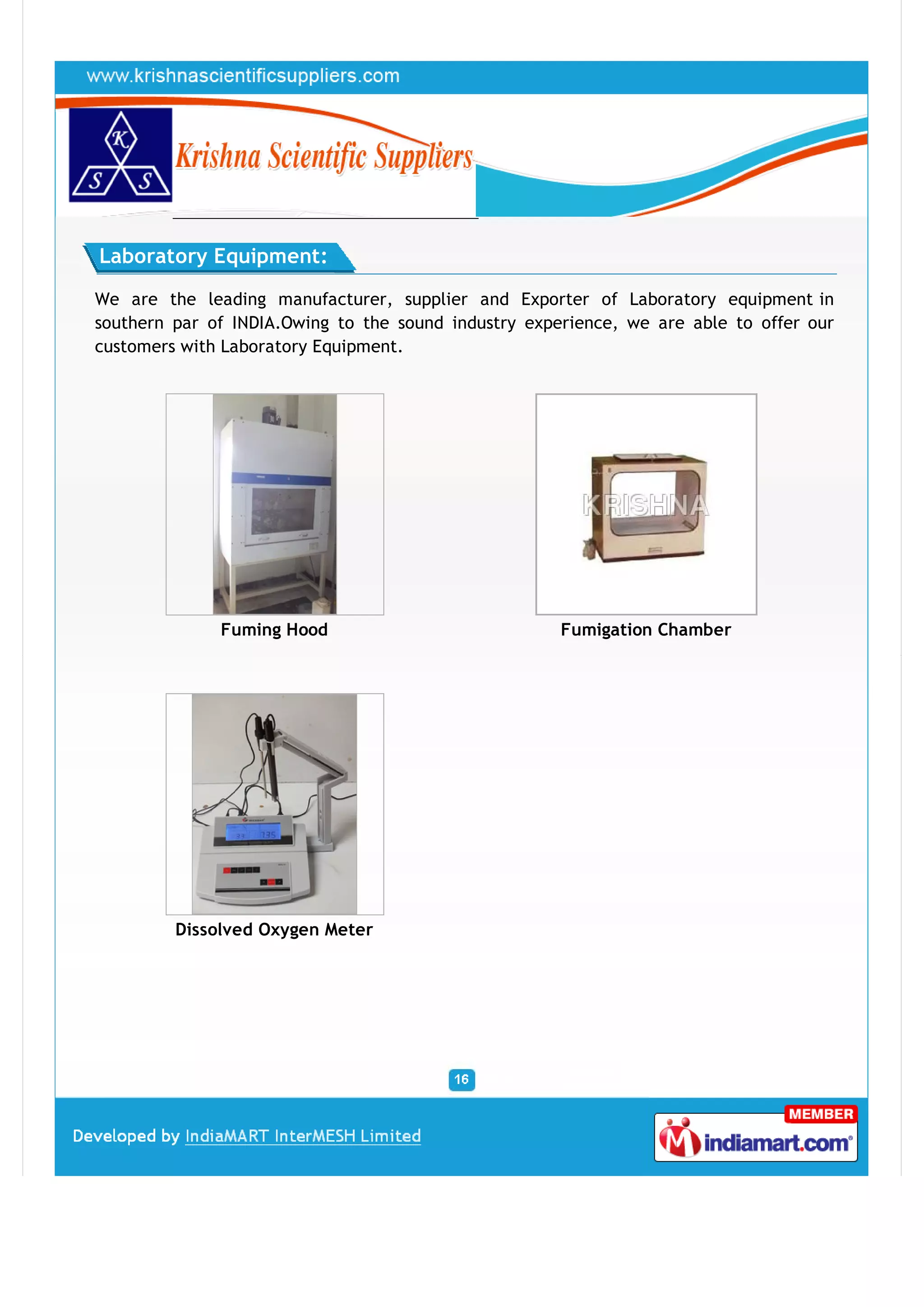 Krishna Scientific Suppliers, Chennai, Laboratory Instruments ...