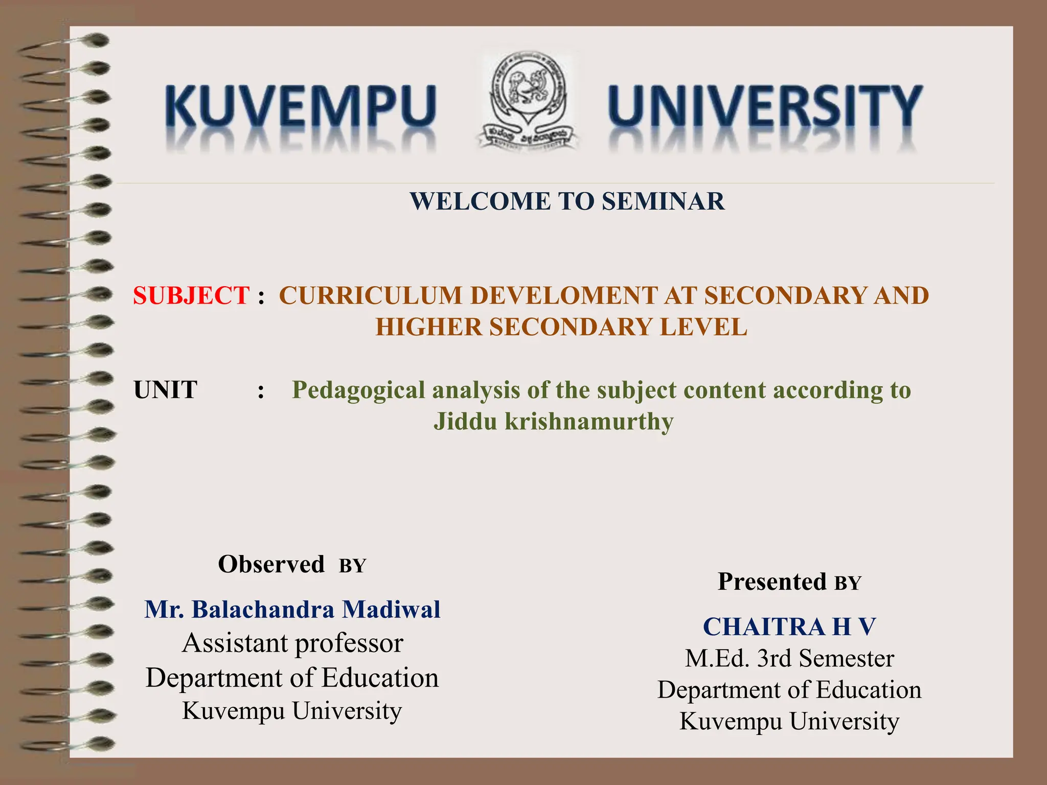 Educational philosopher jiddu krishnnamurthy | PPTX