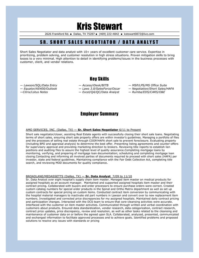 Kris Stewart Resume 2012 | PDF